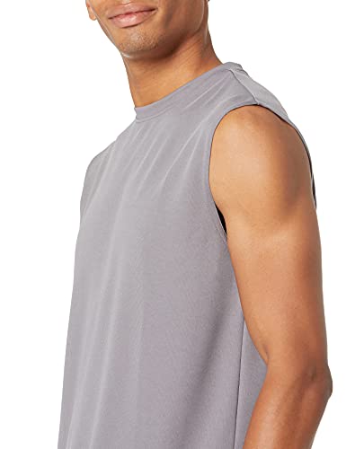 Amazon Essentials Men's Active Performance Tech Muscle Tank, Pack of 2, Medium Grey/Royal Blue, X-Large