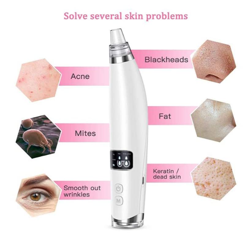 Blackhead Remover Pore Vacuum,Upgraded Facial Pore Cleaner,Electric Acne Whitehead Extractor Tool,USB Rechargeable Blackhead Vacuum Kit for Women & Men