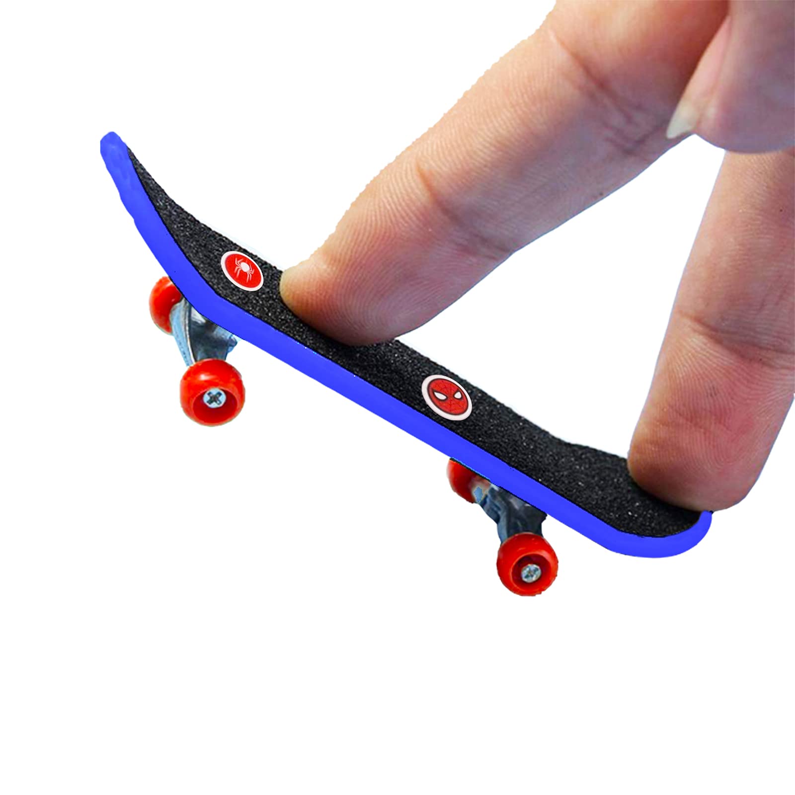 Marvel Spiderman Fingerboard Toy Set ~ 3 Pc Bundle Spiderman Finger Skateboard for Kids, Spiderman Stickers, and Door Hanger (Superhero Party Favors)