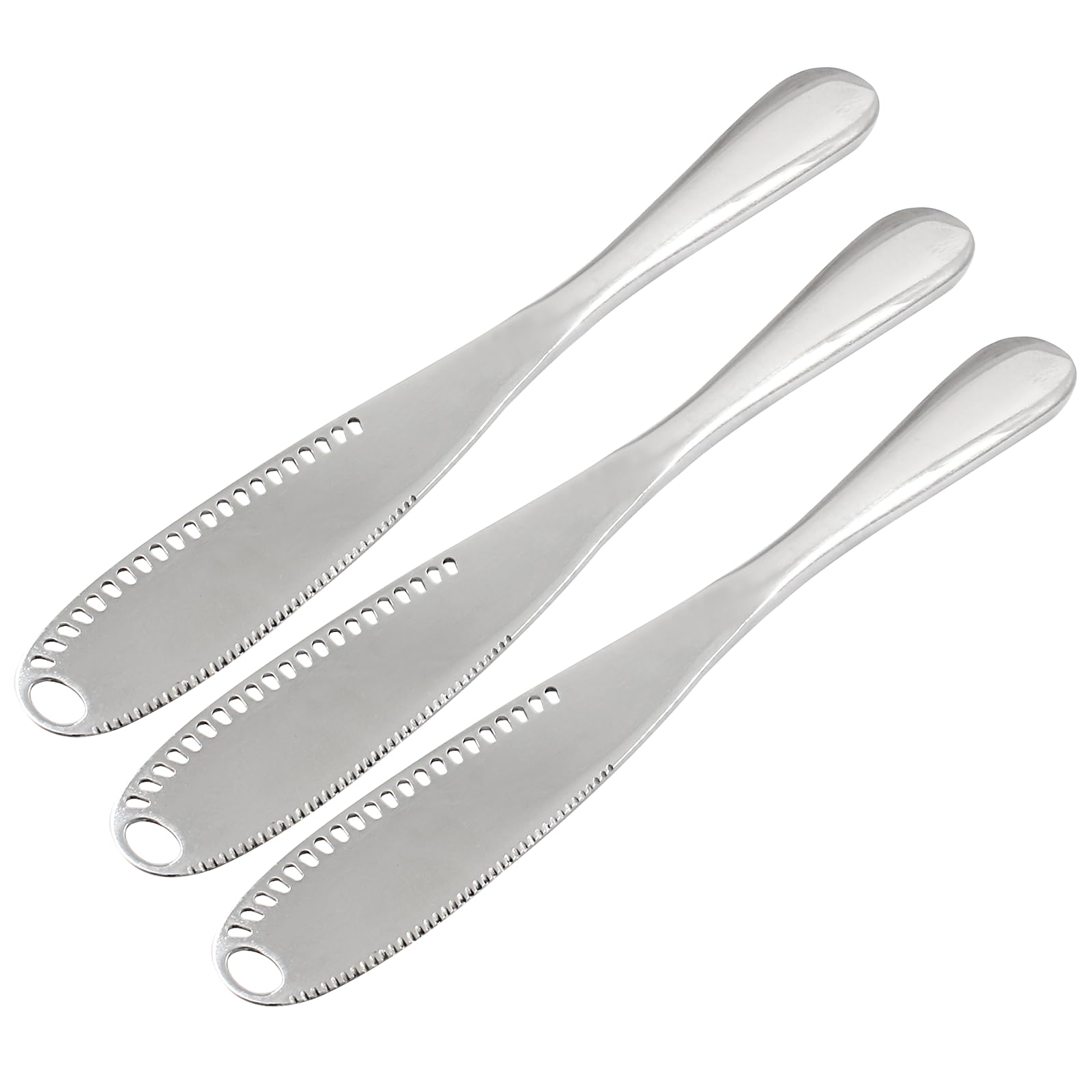 Coufce Butter Spreader Knife 3 in 1 Kitchen Knife Gadget Stainless Steel Butter Knives Cream Cheese Spreader, Slicer and Curler with Serrations