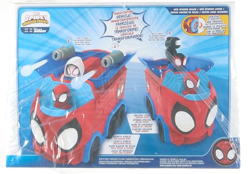 Marvel Spidey and His Amazing Friends Web Spinning Hauler - 8-Inch 3-in-1 Transforming Vehicle - Toys Featuring Your Friendly Neighborhood Spideys