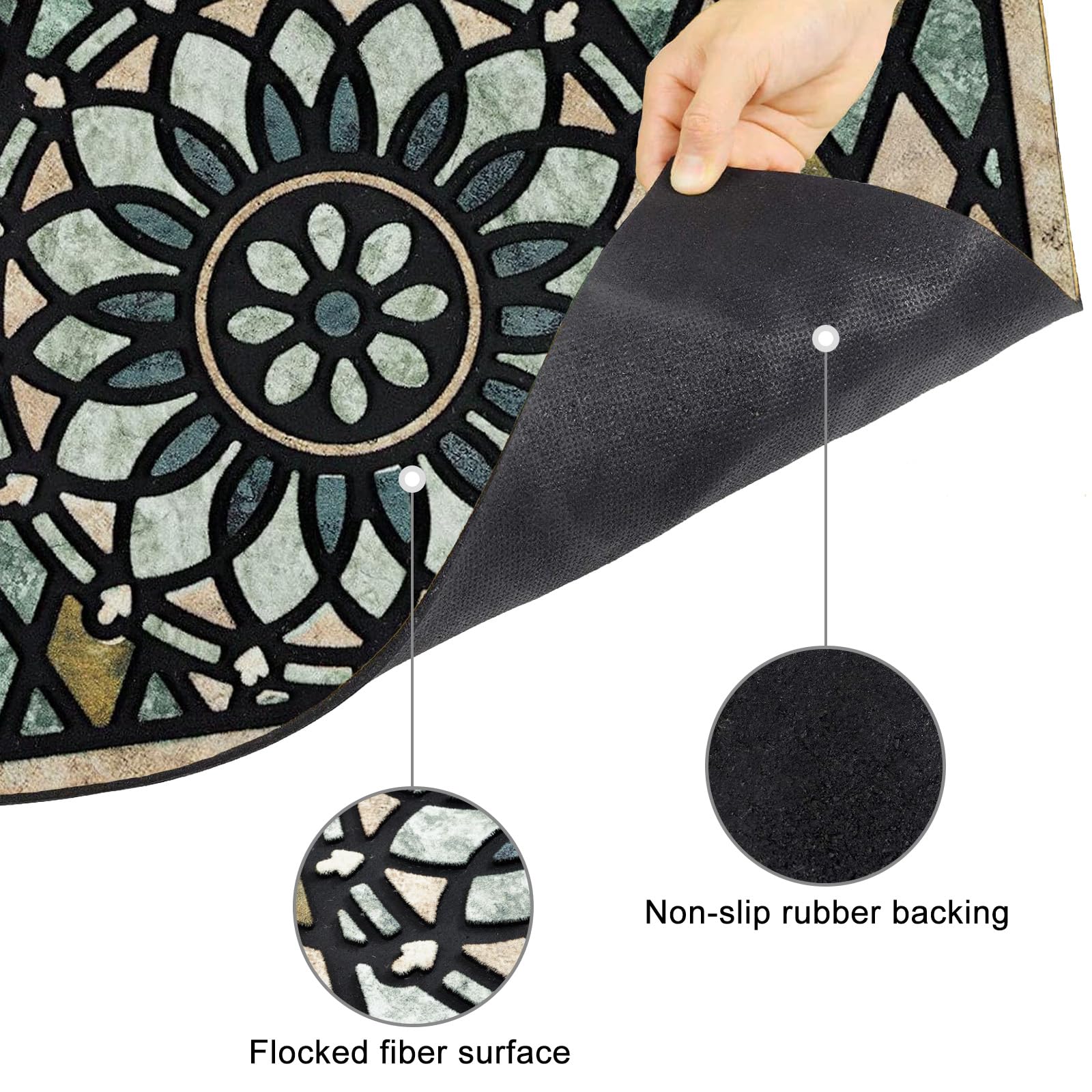 CHICHIC Door Mat Welcome Mat 17x 30 Inch Front Door Mat Outdoors for Home Entrance Outdoors Mat for Outside Entry Way Doormat Entry Rugs, Heavy Duty Non Slip Rubber Back Low Profile, Flower