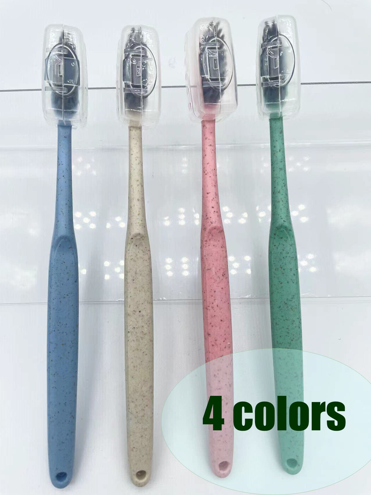 Boyizupha 18 Pack Bulk Travel Toothbrushes Individually Wrapped with Covers Caps for Toiletries Dental Office Guests Hotels Giveaways-Medium Soft