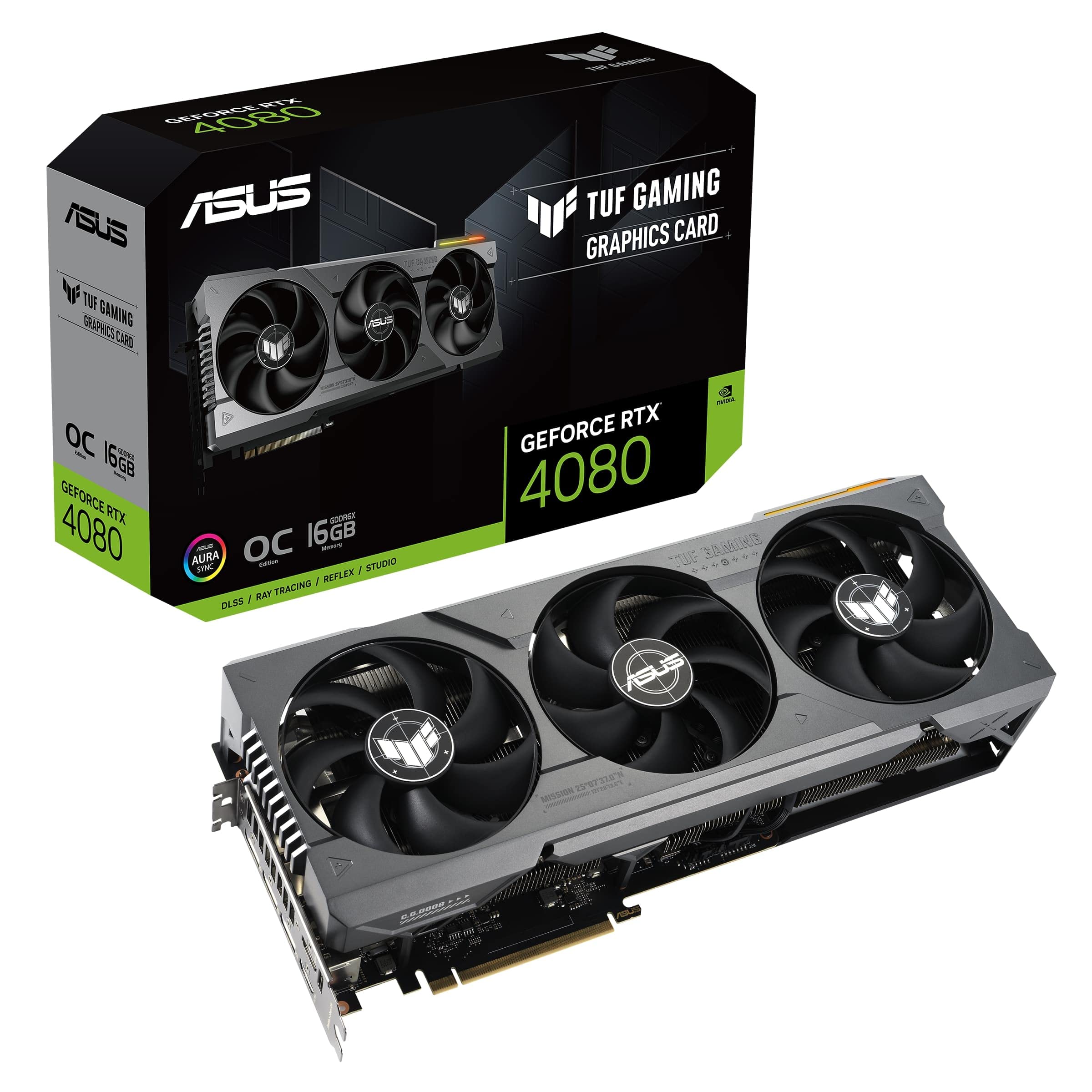 ASUS TUF Gaming GeForce RTX 4080 OC Edition Gaming Graphics Card (PCIe 4.0, 16GB GDDR6X, HDMI 2.1a, DisplayPort 1.4a)