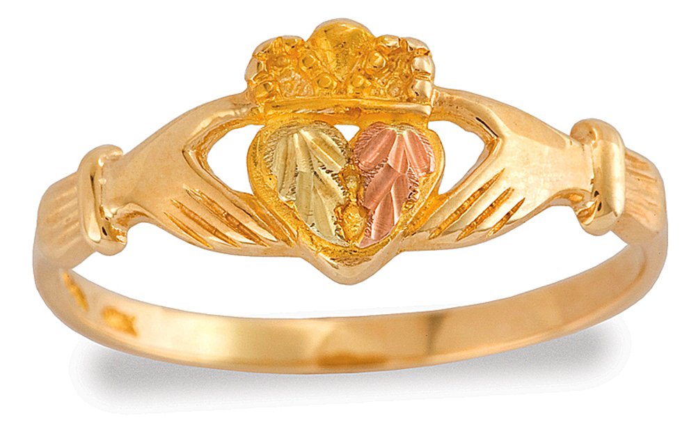 Beautiful! Yellow-gold Black Hills Gold Women's Claddagh Ring