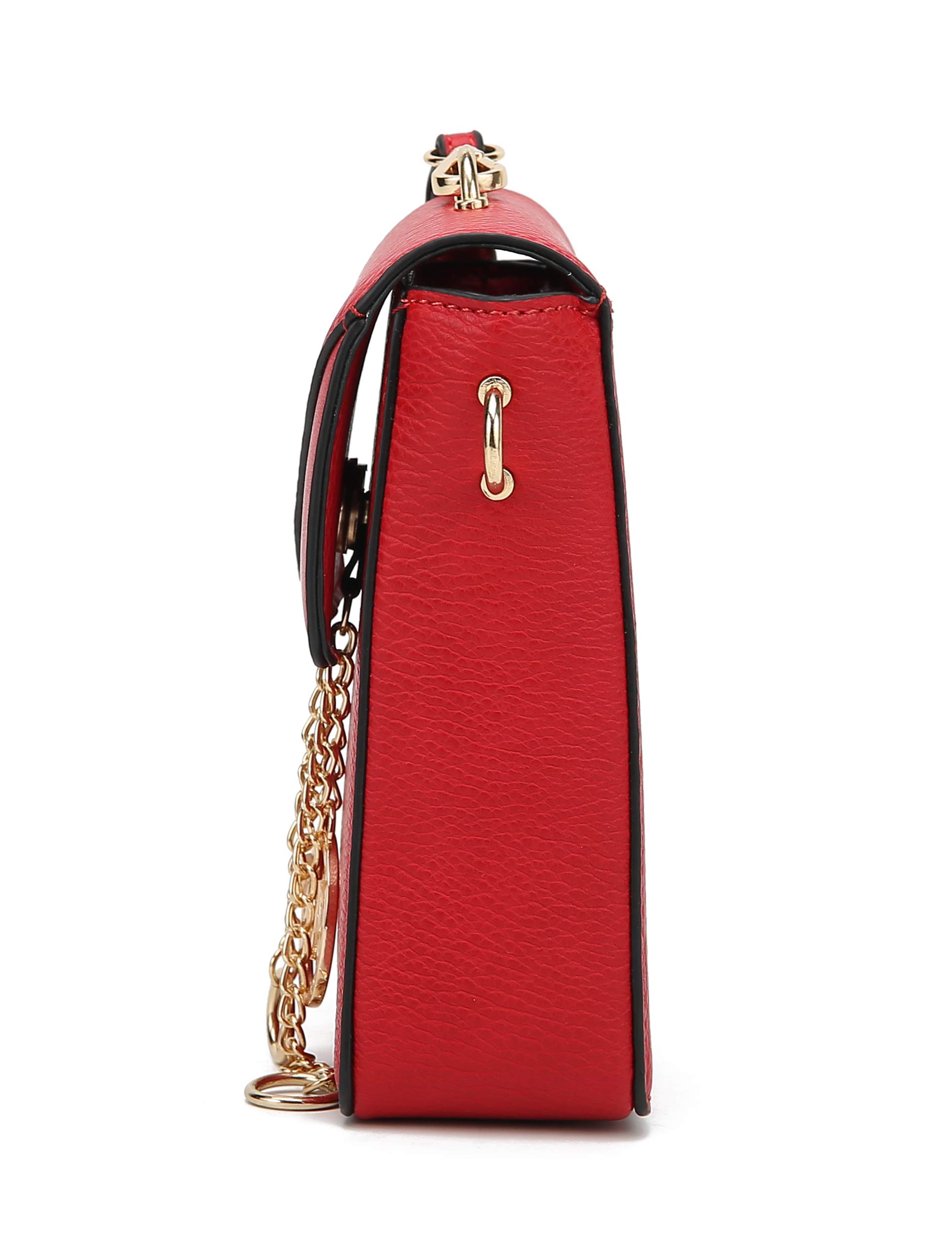 MKF Collection Crossbody Cellphone Purse for Women – PU Leather Wallet Handbag, Wristlet Strap Clutch Bag Card Slots Black
