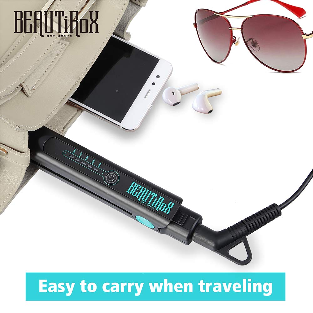 BEAUTIROX Flat Hair Straightener,Professional Iron with Adjustable Temp for Straightening and Curls,Black