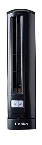 Lasko Air Stik Oscillating Tabletop Fan, Ultra-Slim Design, 2 Quiet Speeds, for Bedroom, Dorm Rooms, Office, 14", Black, T14200
