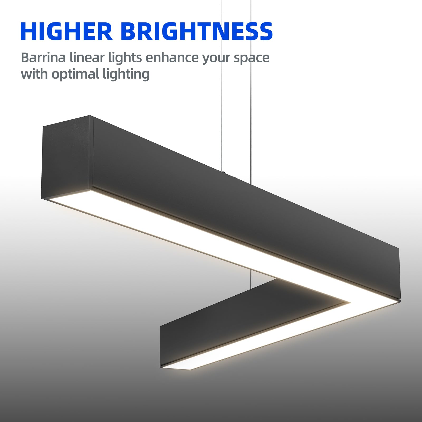 Barrina LED Hexagon Light, DIY Linear Light, Dimmable Hanging Shop Light, 2700K 4000K 5000K Color Changing, Linkable Office Light Fixtures, Seamless Connection, 5568-0-10V Series