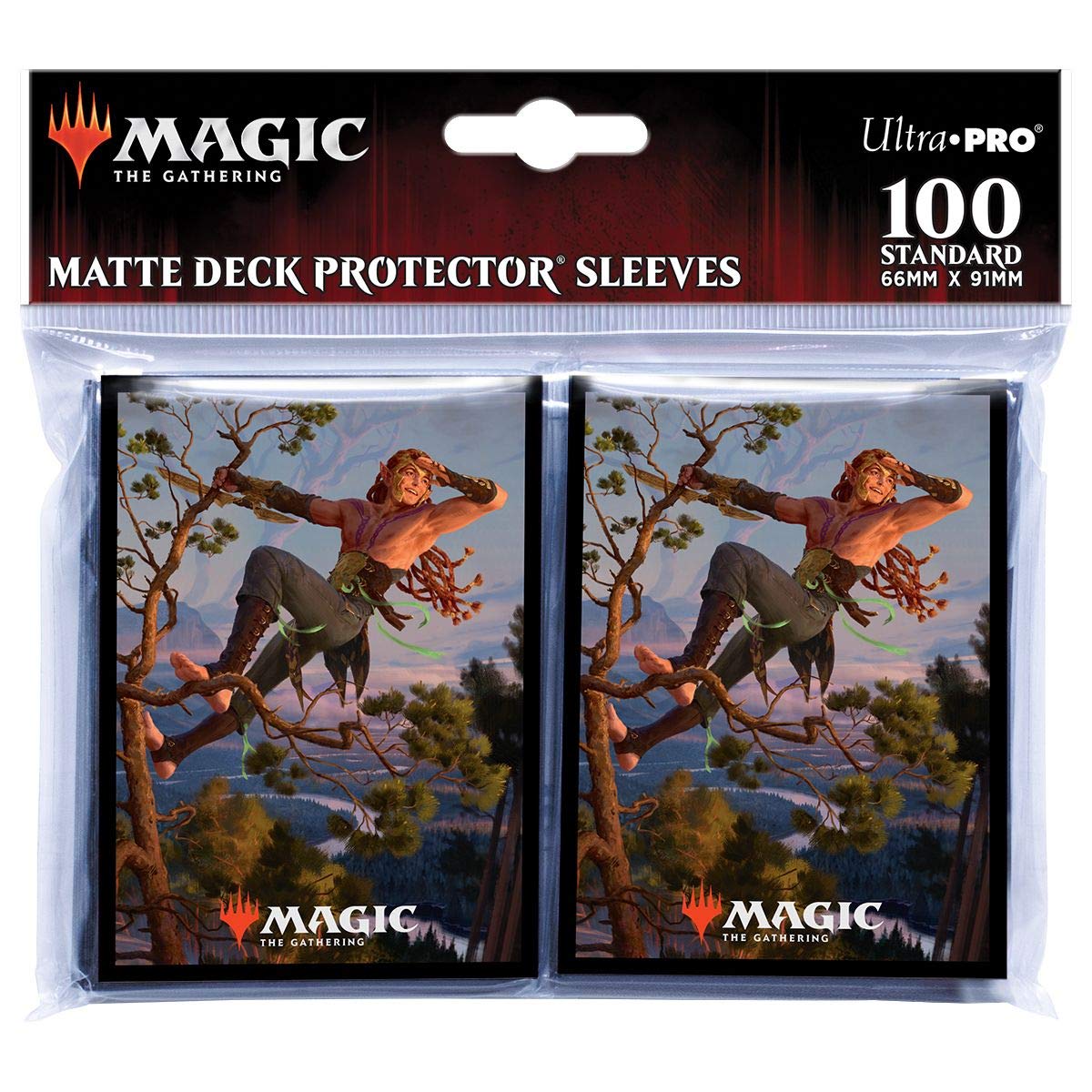 Kaldheim 100ct Sleeves Featuring Tyvar Kell for Magic: Protect Your Cards with ChromaFusion Technology and Always be Ready for Battle Against Friends Or Enemies in Style