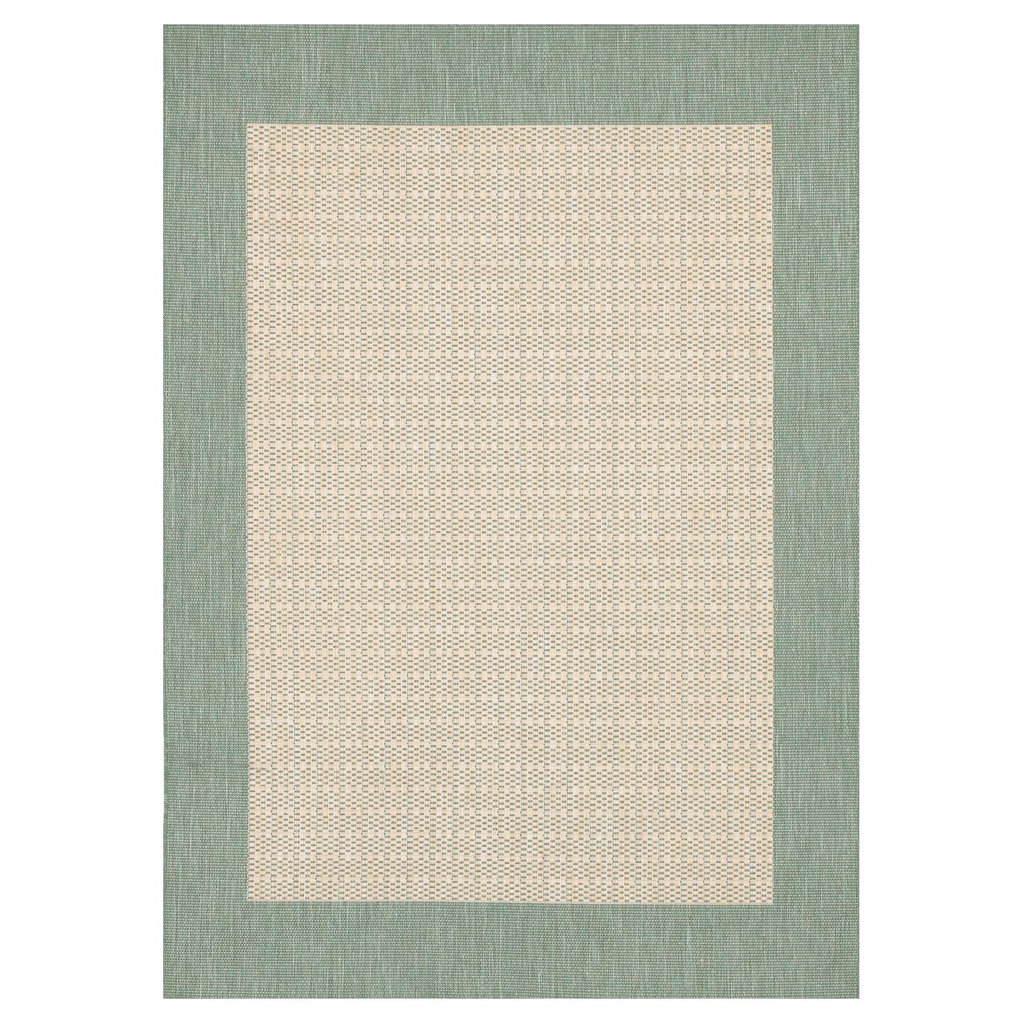 Couristan Recife Checkered Field Indoor/Outdoor Area Rug, 5'3" x 7'6", Natural-Green