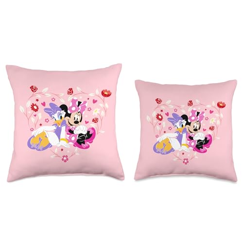 Disney Minnie and Daisy BFF Heart Pink Throw Pillow, 18x18, Multicolor