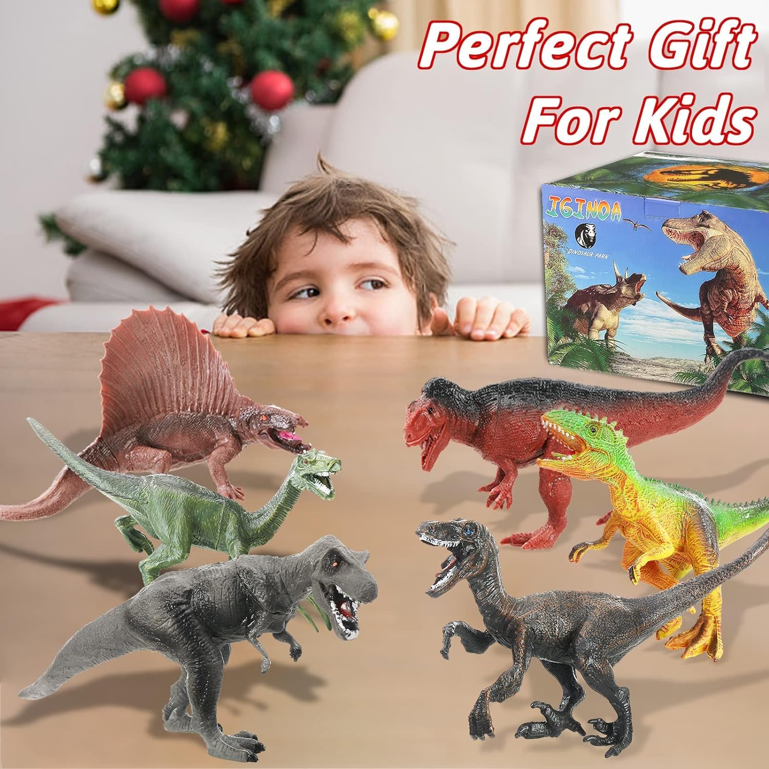Kids Dinosaur Toys Jurassic Dino Figure Set Play Mat Little Boys Room Decor 3 4 5 6 7 8 Year Old Gift Juguetes Dinosaurios Para Niños Autism Train Kit Present Trex T Rex Playset Learning Resources