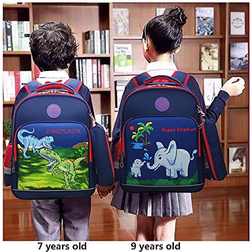 Cute Elephant Kids Backpack Schoolbag for Boys Elementary Kindergarten Preschool School Bag With Pencil Bag