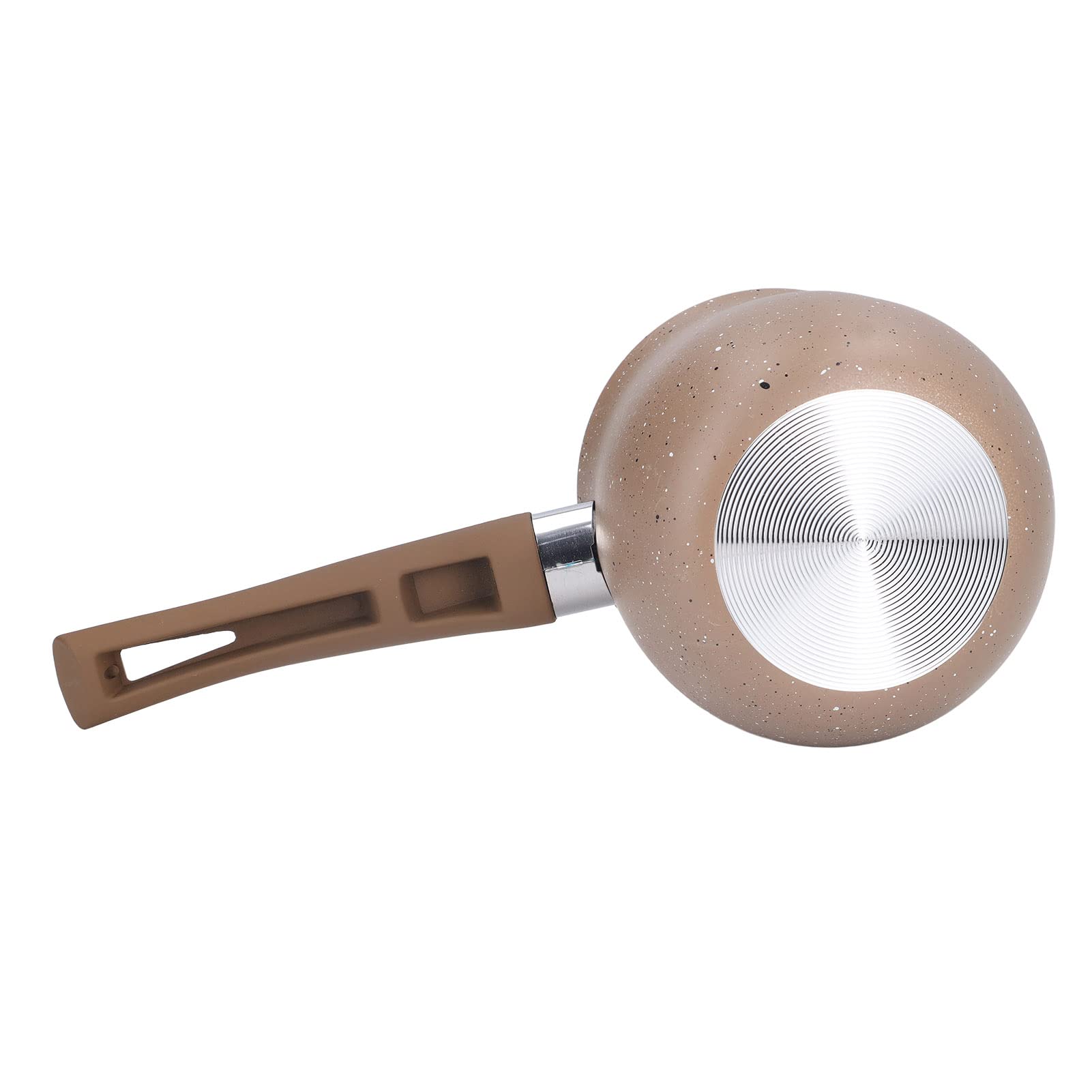 Single Handle Coffee, Pot Mini Milk Pan Aluminum turkish coffee pot Warmer Boiling Alloy Non Stick Anti Scalding for CookingBrown (Brown)