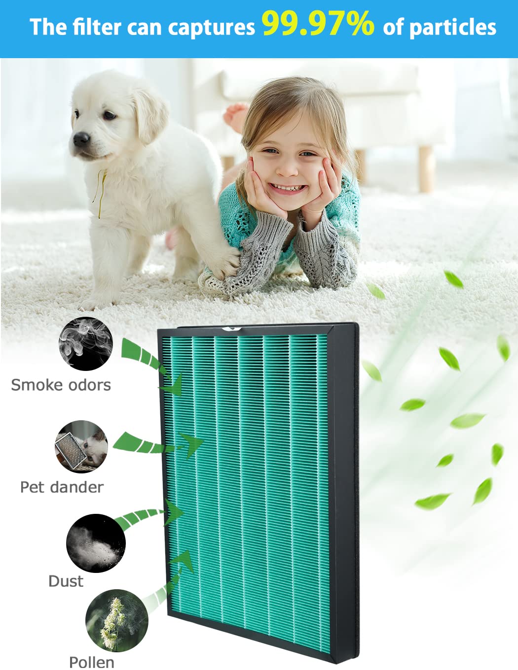 BBT BAMBOOST Air Purifier Filter Replacement Fit for Coway Airmega 230/240, 2-in-1 Airmega Max2 Filter with Green True HEPA and Active Carbon Filter, 1 Pack