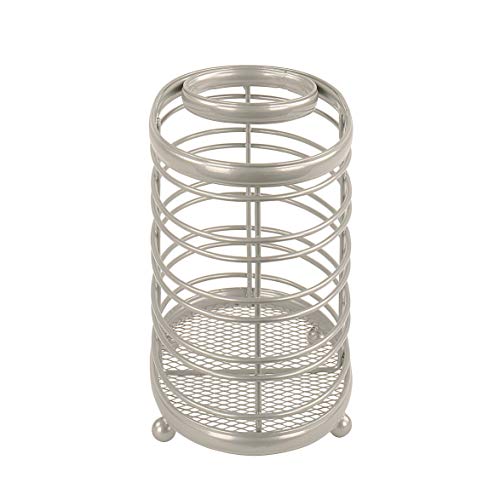 Spectrum Ashley Hair & Accessory Holder (Satin Nickel Powder Coat) - Bathroom & Under Sink Organizer for Hair Dryer, Beauty Tools, Accessories, & Home Essentials