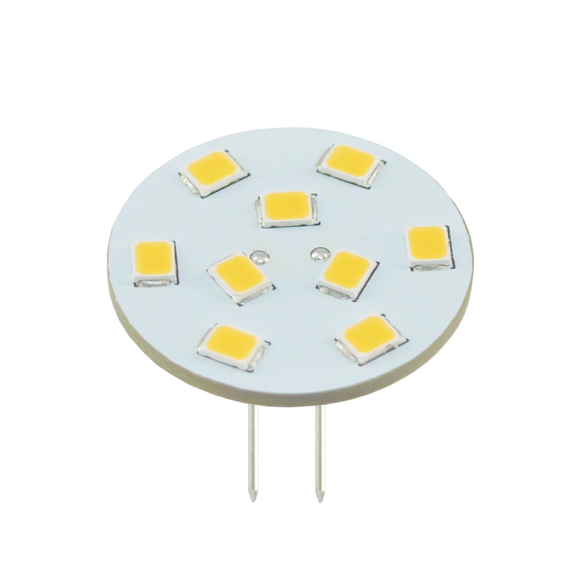 Cbconcept® 5-Pack, Back-Pin LED G4, 180 Lumens, 1 Watt (10W Equal), Warm White 3000K, 180° Beam Angle, Dimmable, Low Volt AC/DC 12 Volt, JC G4 Bi-Pin Base LED Disc Halogen Replacement Bulb