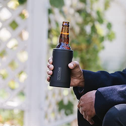 BrüMate Hopsulator Bott'l Insulated Bottle Cooler for Standard 12oz Glass Bottles | Glass Bottle Insulated Stainless Steel Drink Holder for Beer and Soda (Stainless)