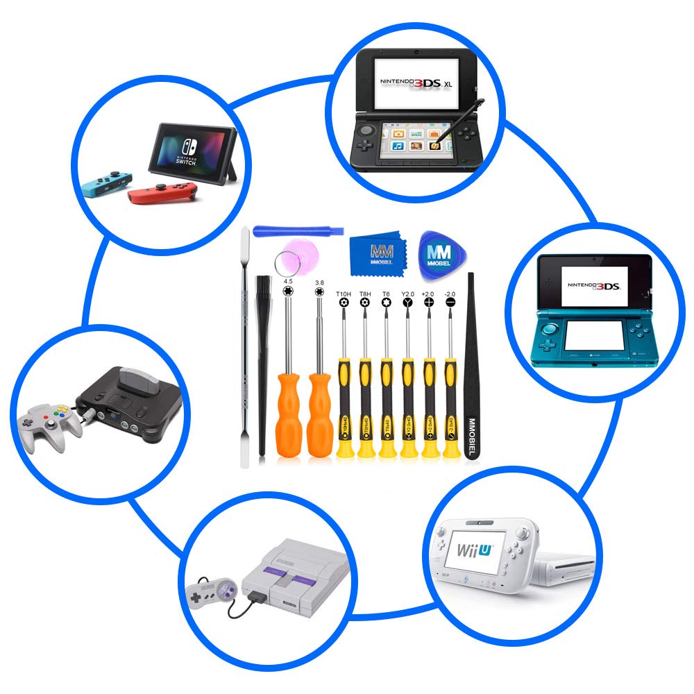 MMOBIEL Professional Repair screwdriver Toolkit compatible with Nintendo Switch 3DS and Wii NES SNES DS Lite GBA GameCube