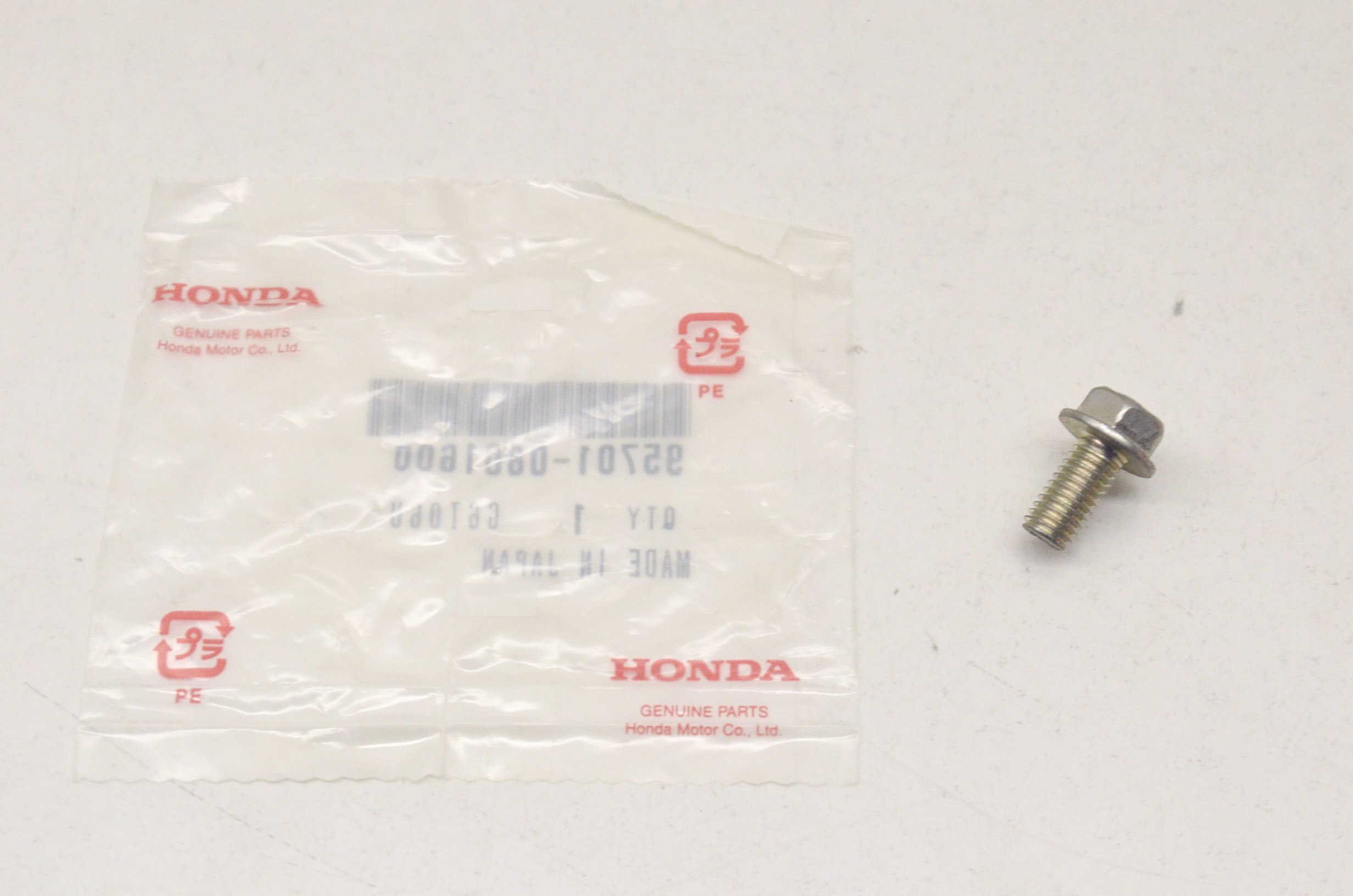Honda 95701-08016-00 Bolt Genuine Original Equipment Manufacturer (OEM) Part