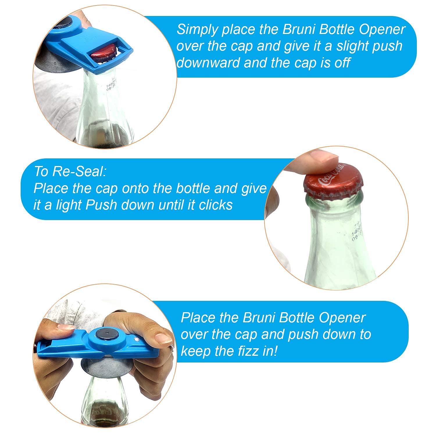 Bruni Multifunction Bottle Opener β Medicine Safety Cap Can Bottle Opener Easy to Use for Children, Weak Hands, Elderly and Arthritis Sufferers (BBO)