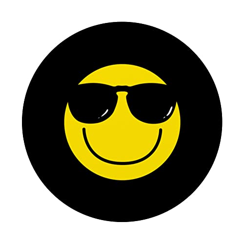 Cool Smile Face Emoticon Sunglasses Smile Face PopSockets Swappable PopGrip