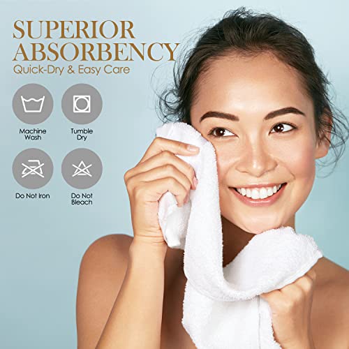 Elaine Karen 12 Pack Luxury Hand Towels – 100% Cotton Extra Soft Had Towels, Highly Absorbent, Hotel & Spa Quality Bathroom Hand Towel 16x30 - White