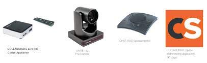 ClearOne Collaborate Live 300 is a Complete Video Collaboration System Ideal for Small Meeting Rooms, with Everything Needed in a Single Solution for Professional Audio and Video Collaboration.