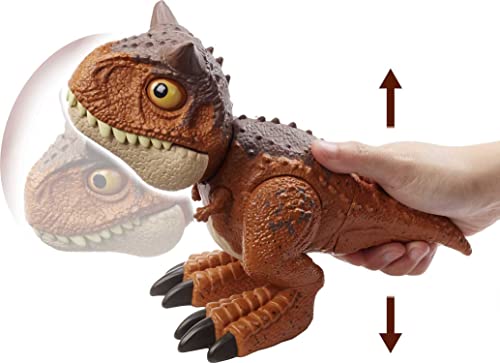 Mattel Jurassic World Camp Cretaceous Action Figure, Chompin’ Carnotaurus Toro Dinosaur Toy with Chimping & Other Motion