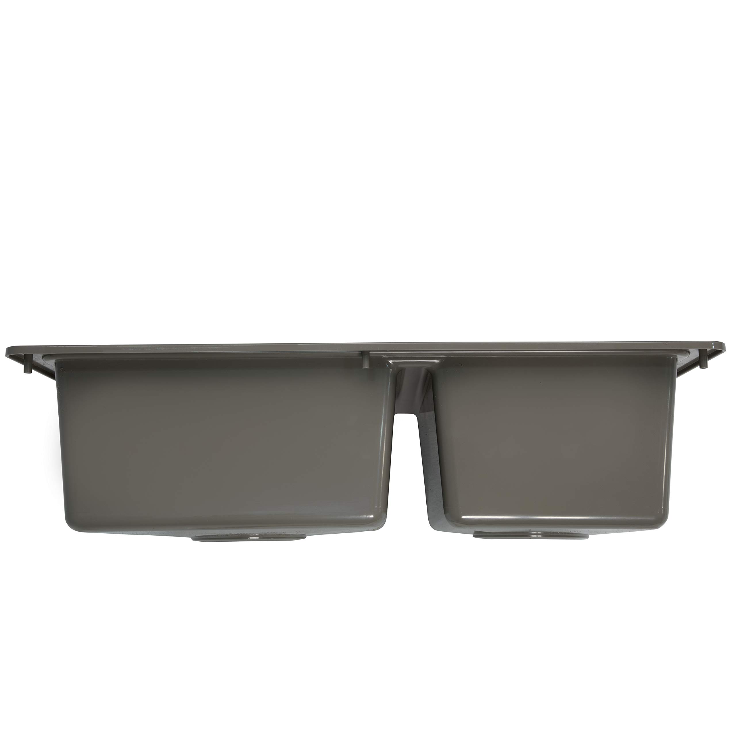 CECIPA RV Double Kitchen Galley Sink - 25" x 17" x 6.6" Stainless Steel Color ABS Plastic for 5th Wheel, Travel Trailer, Camper