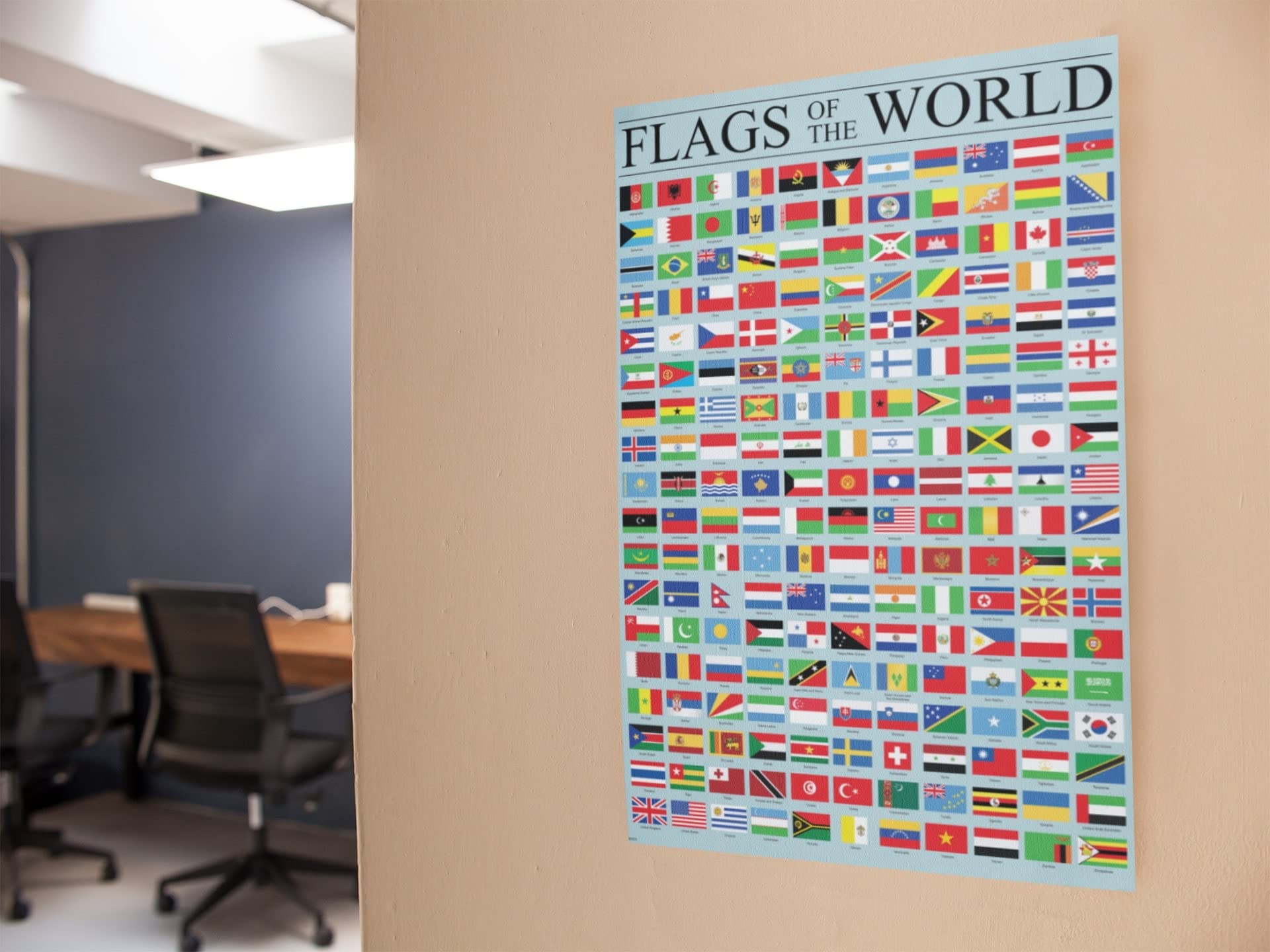 Flags of The World Classroom Reference Chart National Countries Country Symbol Educational Teacher Learning Homeschool Display Supplies Teaching Aide Cool Wall Decor Art Print Poster 12x18