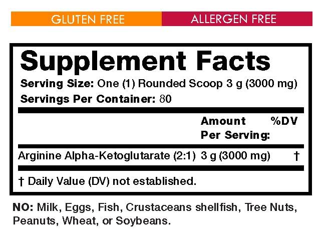 Olympian Labs PSN A-AKG Powder for Men's Health, Energy & Sports Nutrition Performance, 80 Servings, 240 Gram Jar