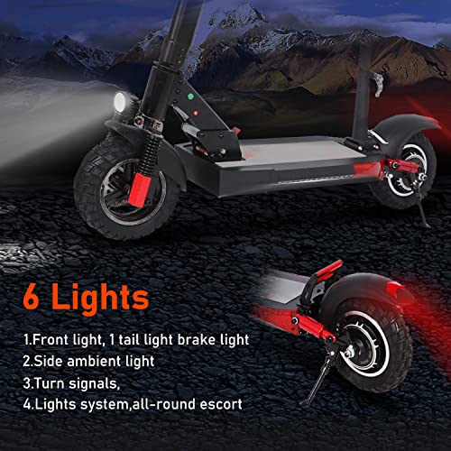 Electric Scooter 1200W/500W, 28-30 Mph & 28-43 Miles Electric Scooter for Adults, 48V Large Capacity Battery, 10'' Off Road Tires Dual Disc Brake, Folding E Scooter for Commuting/Off Road