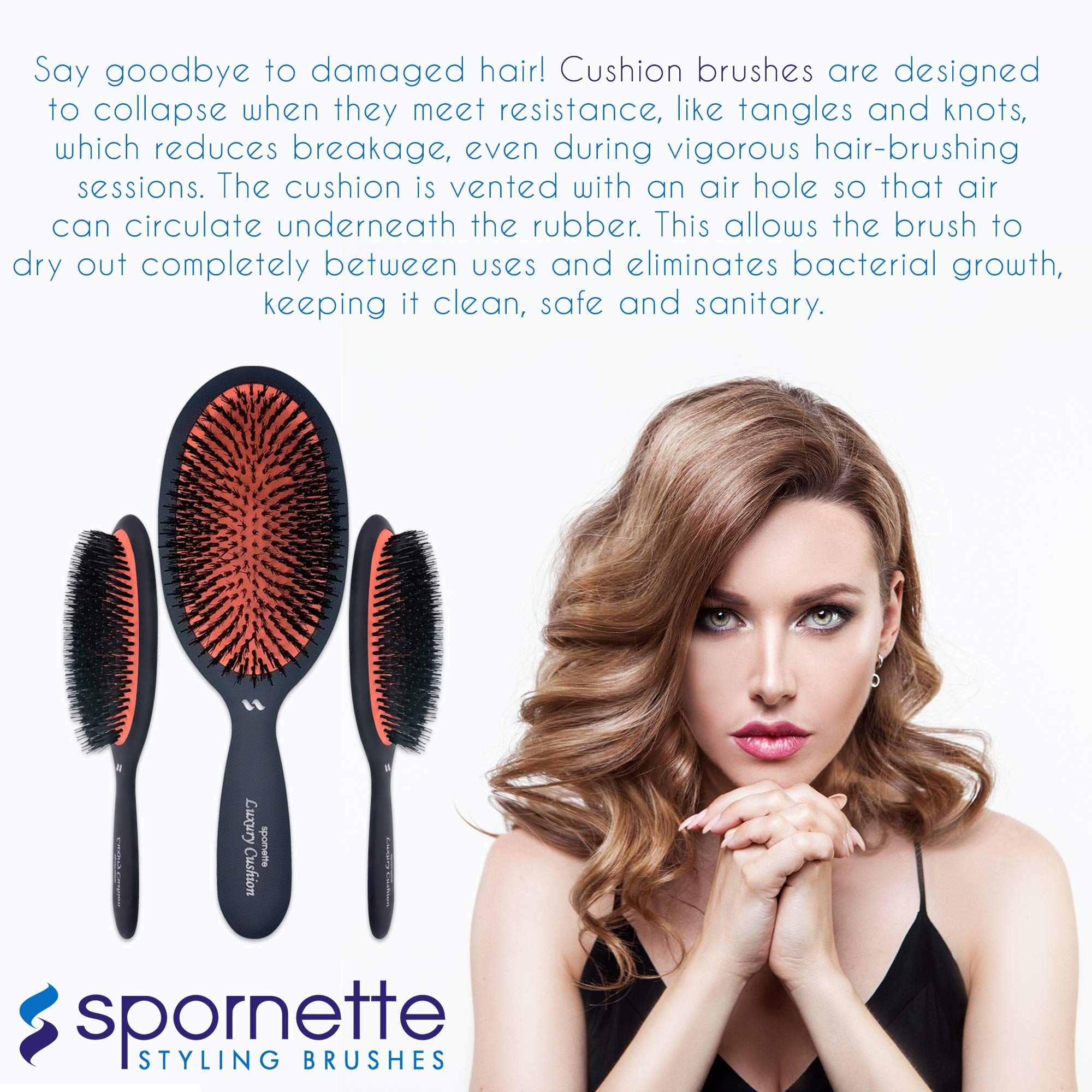 Spornette Small Cushion Boar and Nylon Bristle