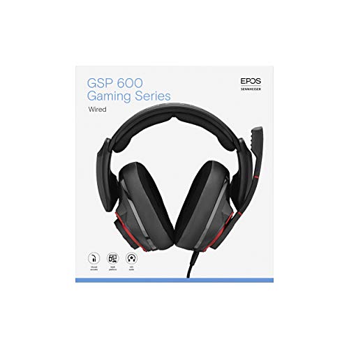 EPOS I Sennheiser GSP 600 β Wired Closed Acoustic Gaming Headset, Noise-Cancelling Microphone, Adjustable Headband with Customizable Contact Pressure, Vol Control, for PC + Mac + Xbox + PS4, Pro