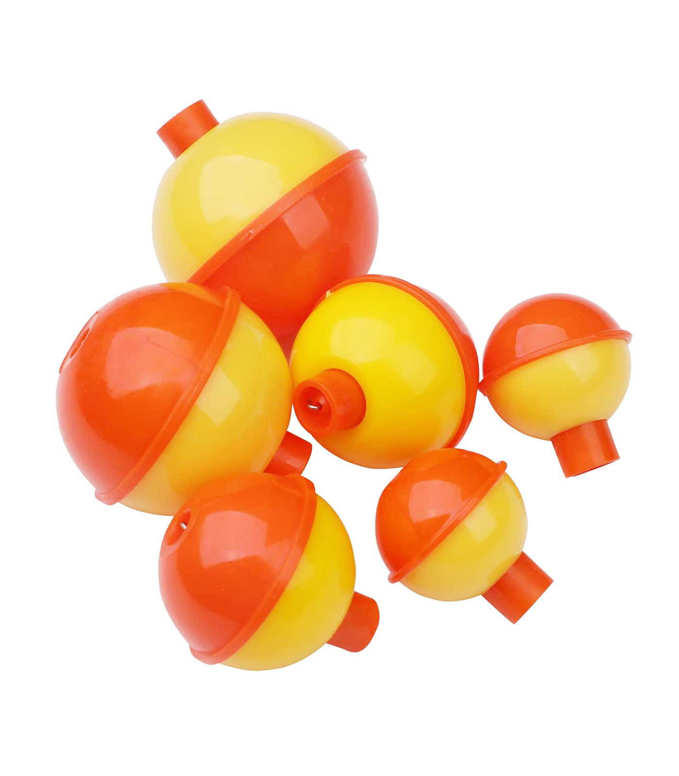 Bobbers for Fishing Adjustable Floats Bulk Round Fixed Bobber Assortment 1.5' 1.25' 1' Large Little Yellow and Orange Fishing Gear Tackle