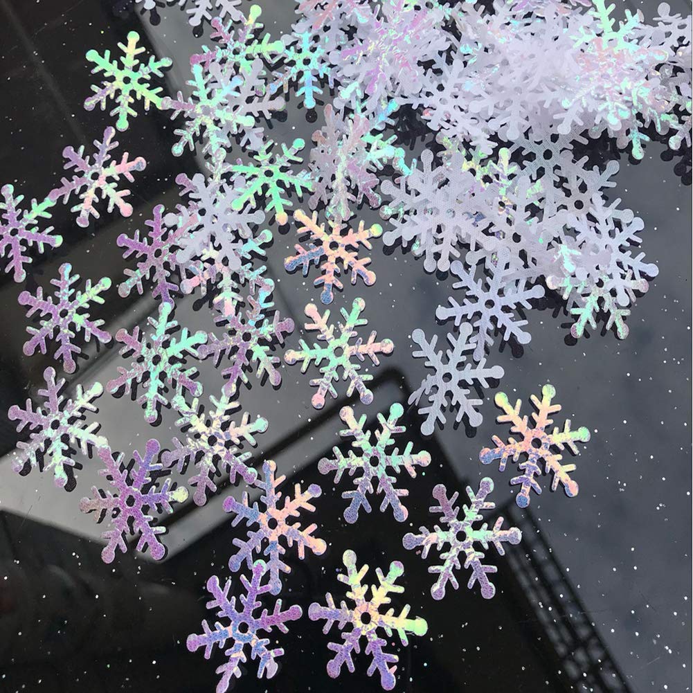 DIYASY 800 Pieces Christmas Snowflake Confetti, Glitter Sliver Sequins for Xmas Party Table Decorations 3 Size