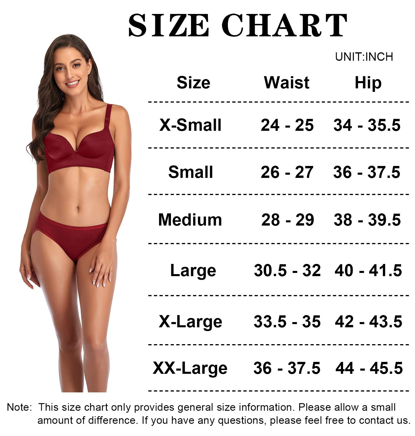 CULAYII Ladies Cotton Bikini Panties, High-Cut Full Coverage Stretch Cool Soft Womens Underwear Packs - 10 Pack, M