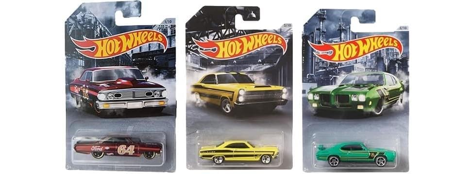 Hot Wheels 2020 American Steel Muscle Cars Complete Set of 10 Diecast Vehicles