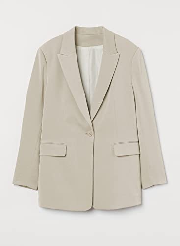 Dokotoo Women's Blazers & Suit Jackets Open Front Buttons Fashion Jacket Solid Color Work Office Spring Blazer Jackets for Women Business Casual Khaki Large