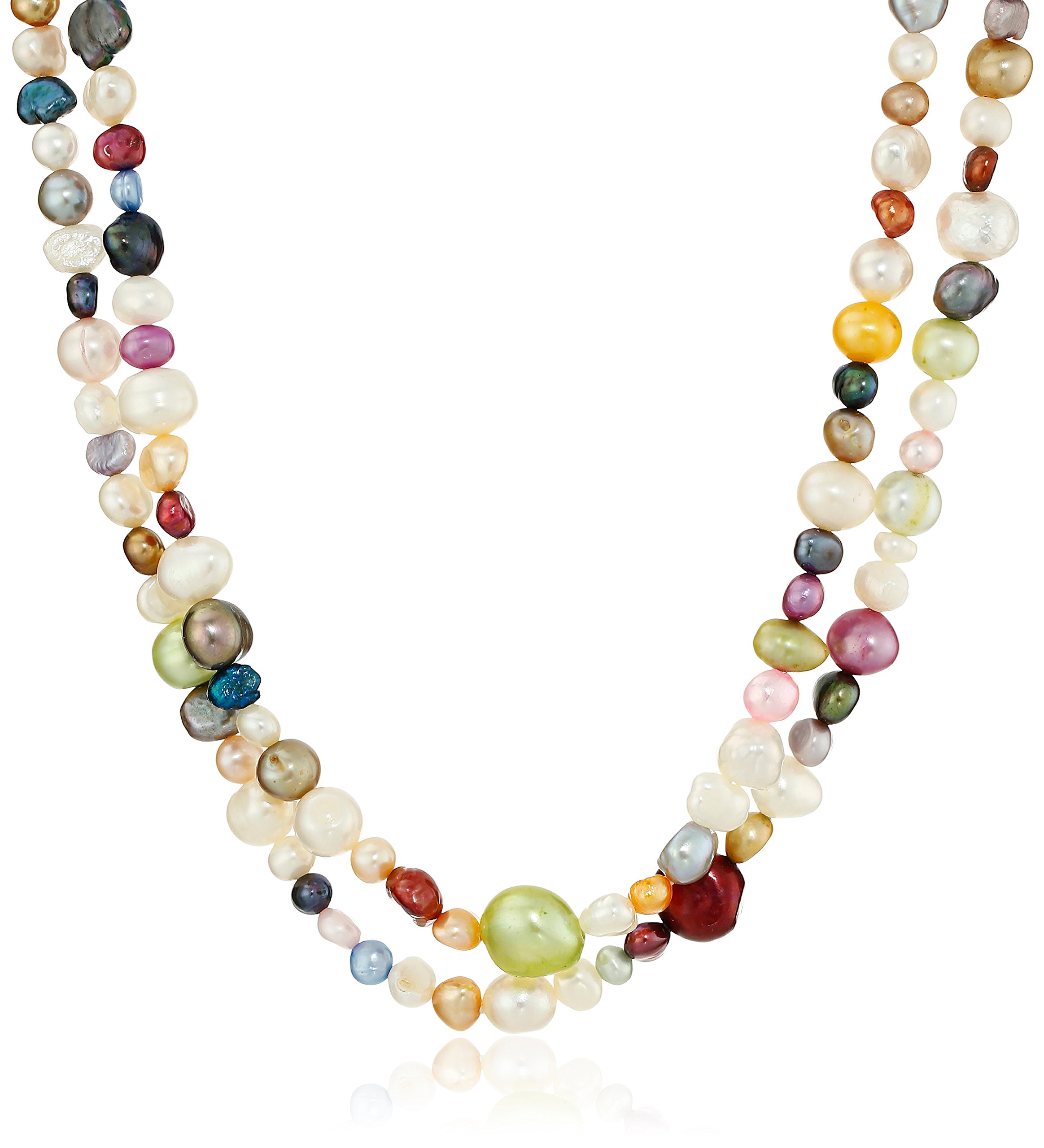Amazon Essentials Multicolor Bright Freshwater Cultured Endless Pearl Strand, 66", (previously Amazon Collection)