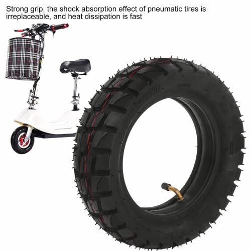 Gueiddi Scooter Tire and Inner Tube, 10in Thickened Rubber Anti‑Skid Electric Scooter Tire with Inner Tube Inflatable Rubber Tyre Replacement 255x80 Electric car Scooter