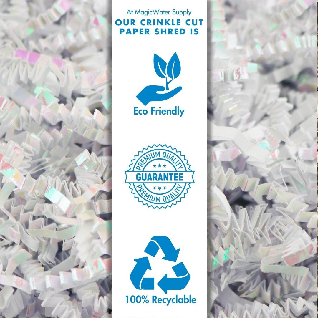 MagicWater Supply - 2 oz - Diamond White - Crinkle Cut Paper Shred Filler great for Gift Wrapping, Basket Filling, Birthdays, Weddings, Anniversaries, Valentines Day, and other occasions