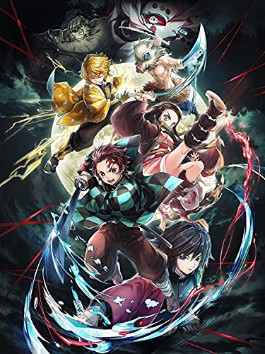 cupmod Anime Paint by Numbers for Adults,Demon Slayer Painting by Number Kits On Canvas, Without Frame DIY Watercolor Oil Painting Acrylic Paints Art Craft for Home Wall Decor 16x20 inch