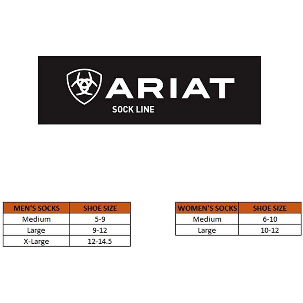 ARIAT Unisex Heavyweight Performance Merino Blend Mid Calf Socks, Brown, X-Large