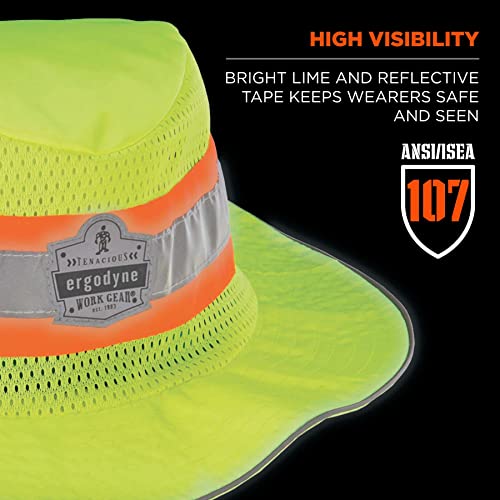 Ergodyne unisex adult Hi-vis Ranger Sun Hat, Lime, Large-X-Large US
