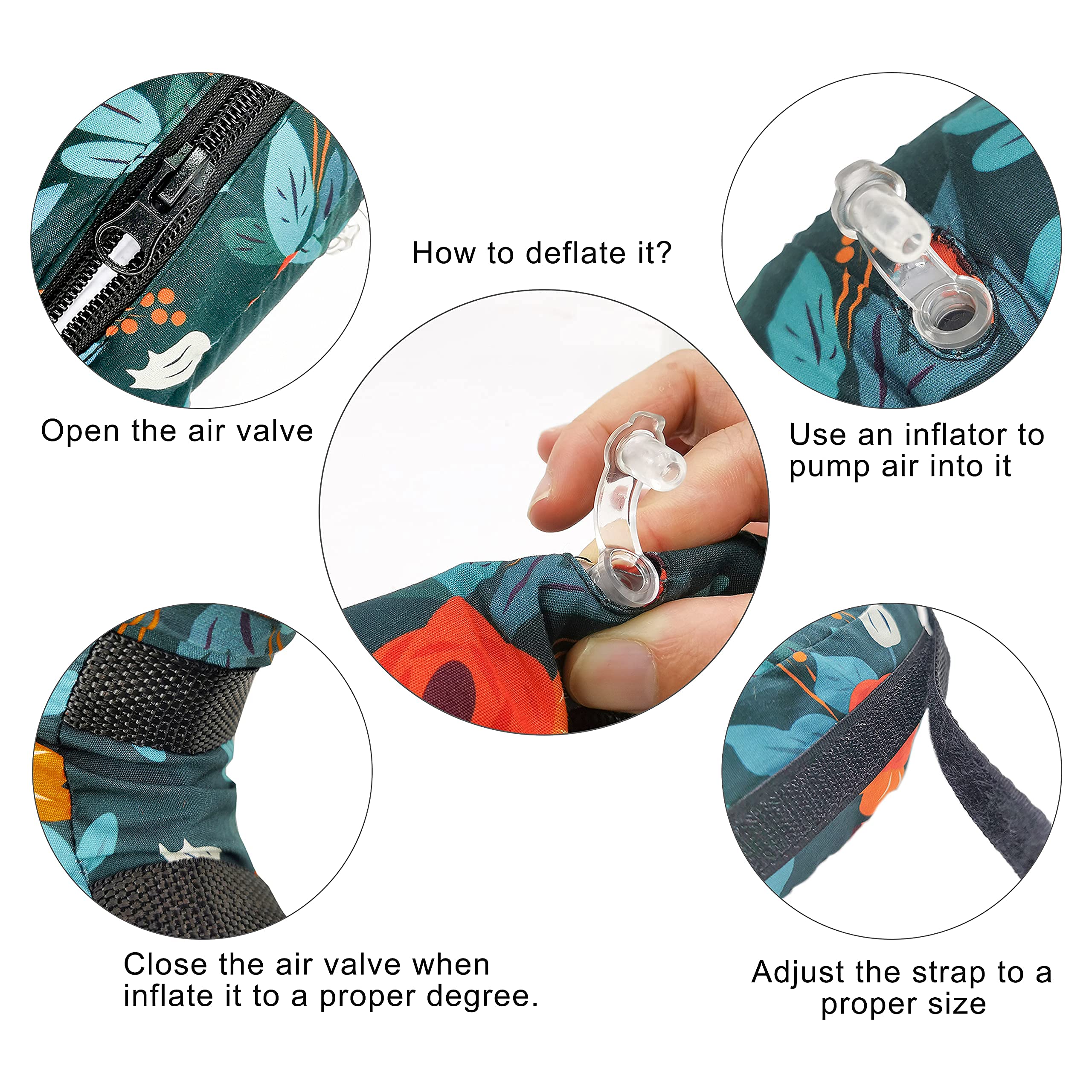 Purrrfect Life Protective Inflatable Collar for Dogs and Cats - Soft Pet Recovery Collar Does Not Block Vision, Prevents Pets from Touching Stitches, Wounds and Rashes (Floral, S)