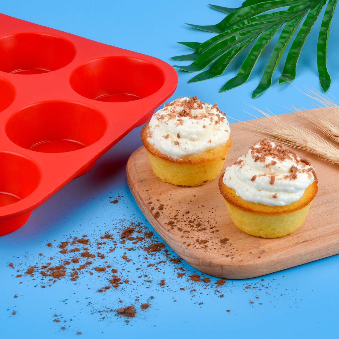 CAKETIME 12 Cups Muffin Pan, 7 Cups Muffin Pan for Air Fryer with Handles