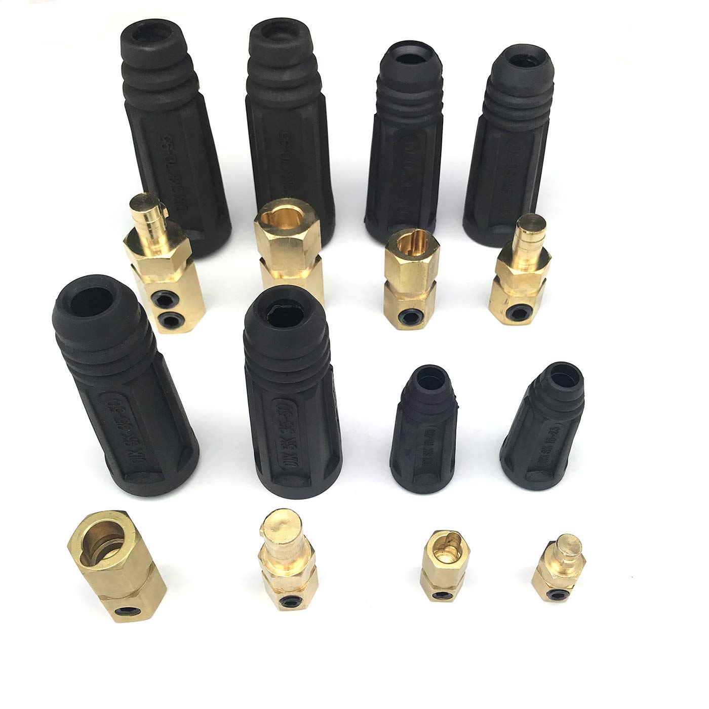 KINGQ Welding Cable Joint Quick Connector Pair DINSE-Style 100Amp-200Amp (#6-#4) 16-25 SQ-MM 2-set